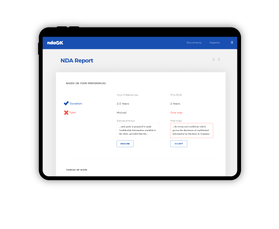 AI automated comparison of documents